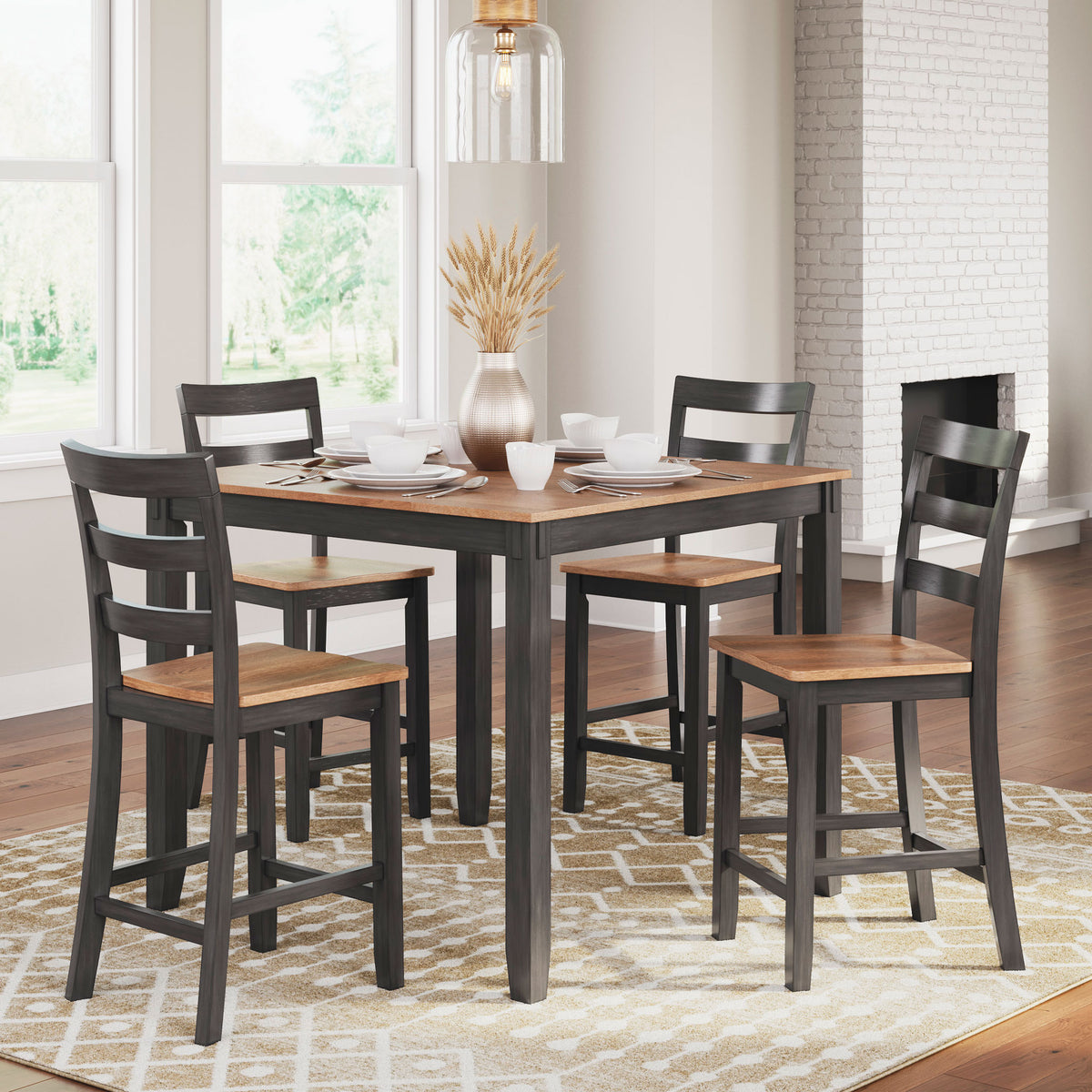 Gesthaven 5PC Counter Table Set – WorldWide Furniture